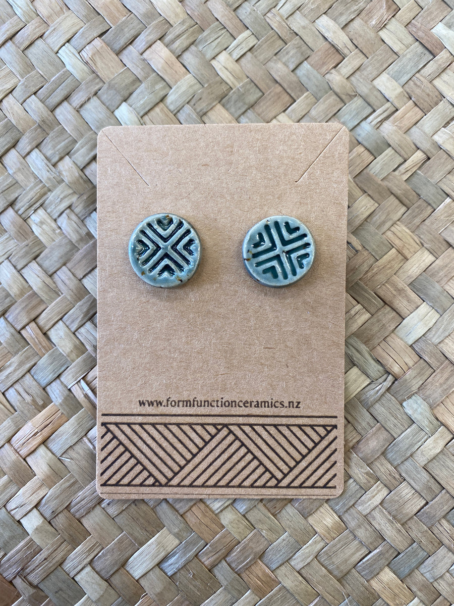 Moana Fresh – Moana Round Stud Ceramic Earrings by Form & Function Ceramics